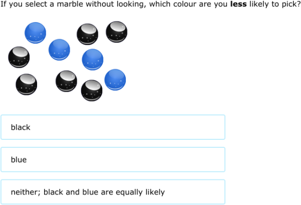 IXL - More, less and equally likely (Class III maths practice)