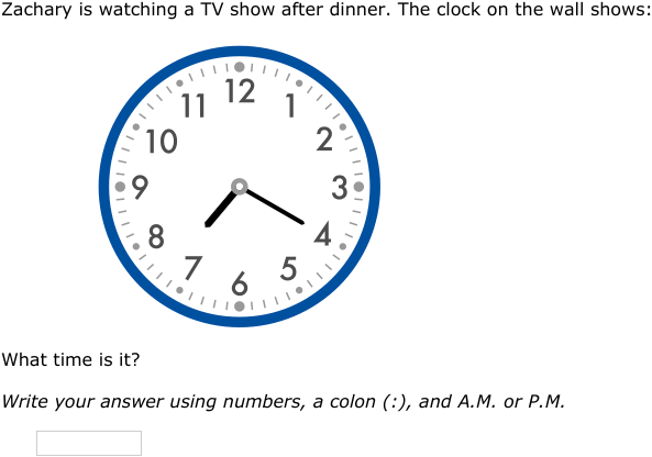 IXL - A.M. or P.M. (Class IV maths practice)