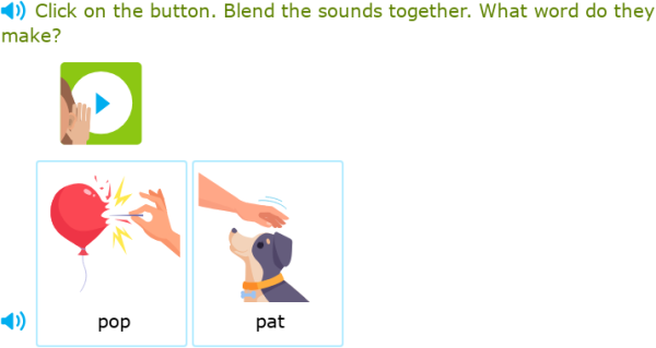 IXL - Blend each sound in a word together (Lower kindergarten English ...