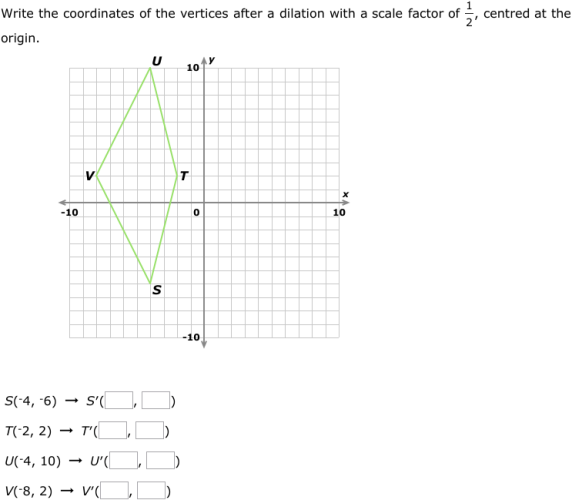 IXL - Dilations: find the coordinates (Class X maths practice)