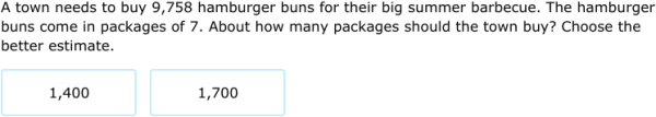 IXL - Estimate quotients: word problems (Class V maths practice)