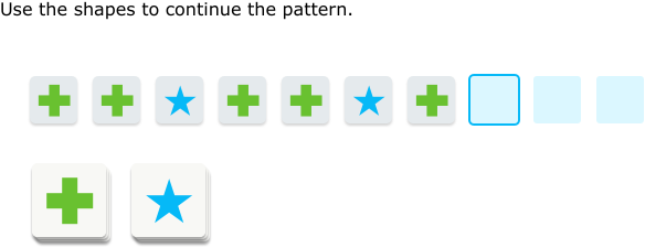 IXL - Complete a repeating pattern (Class II maths practice)