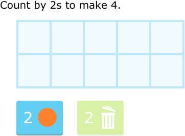 IXL - Skip-count by twos on ten frames (Upper kindergarten maths practice)