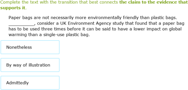 IXL - Transition logically between claims, evidence, analysis and ...