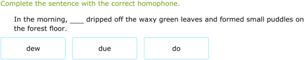 IXL - Use the correct homophone (Class VI English practice)