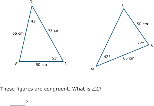 IXL - Side lengths and angle measures of congruent figures (Class VII maths practice)