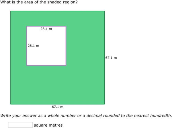 IXL - Area between two shapes (Class X maths practice)