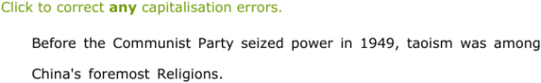 IXL - Correct capitalisation errors (Class XI English practice)