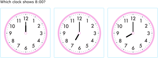 IXL - Match analogue clocks and times (Class III maths practice)