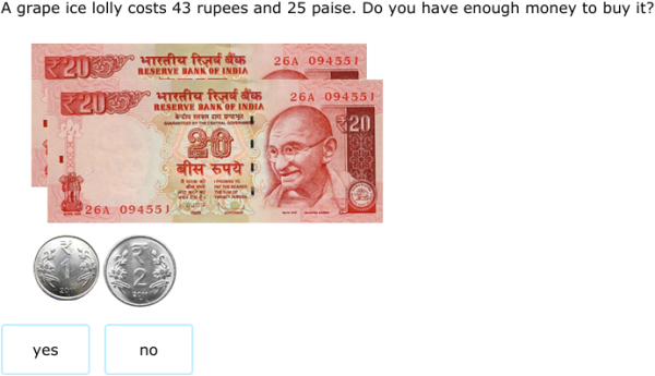 IXL - Purchases - do you have enough money - up to 50 rupees (Class II ...