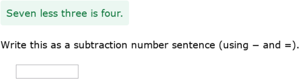 IXL - Write subtraction sentences (Upper kindergarten maths practice)