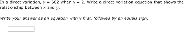 IXL - Write direct variation equations (Class IX maths practice)