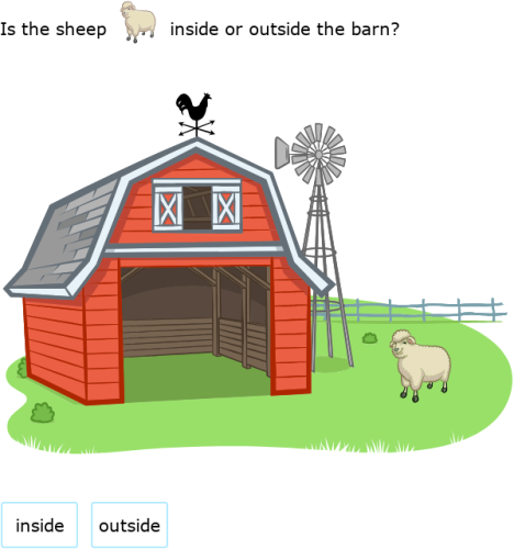 IXL - Inside and outside (Upper kindergarten maths practice)