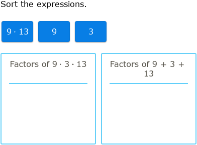 IXL - Sort factors of expressions (Class VIII maths practice)