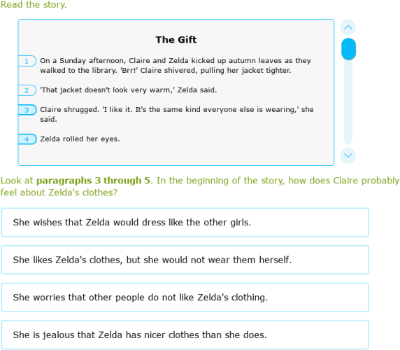 IXL - Read realistic fiction (Class IV English practice)
