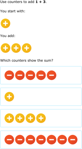 IXL - Add integers using counters (Class VI maths practice)