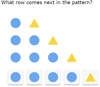 IXL - Find the next row in a growing pattern (Class I maths practice)