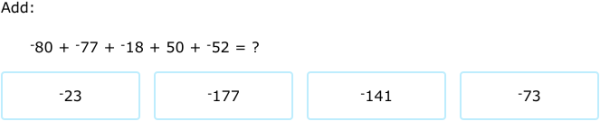 IXL - Add three or more integers (Class VI maths practice)
