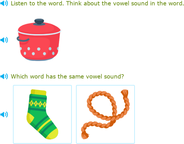 IXL - Find the word with the same vowel sound (Upper kindergarten ...