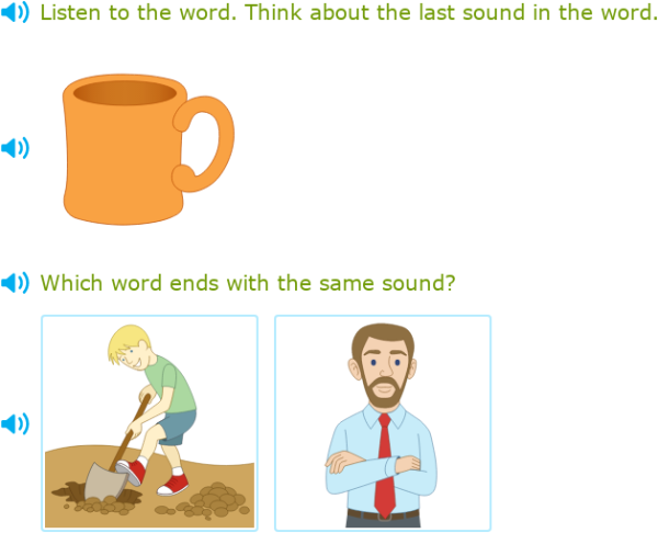 IXL - Which word ends with the same sound? (Upper kindergarten English ...